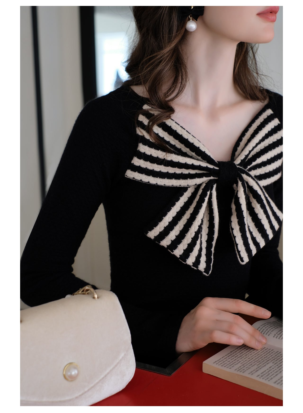 Elegant Romantic Bow Knit Top– The Cottagecore