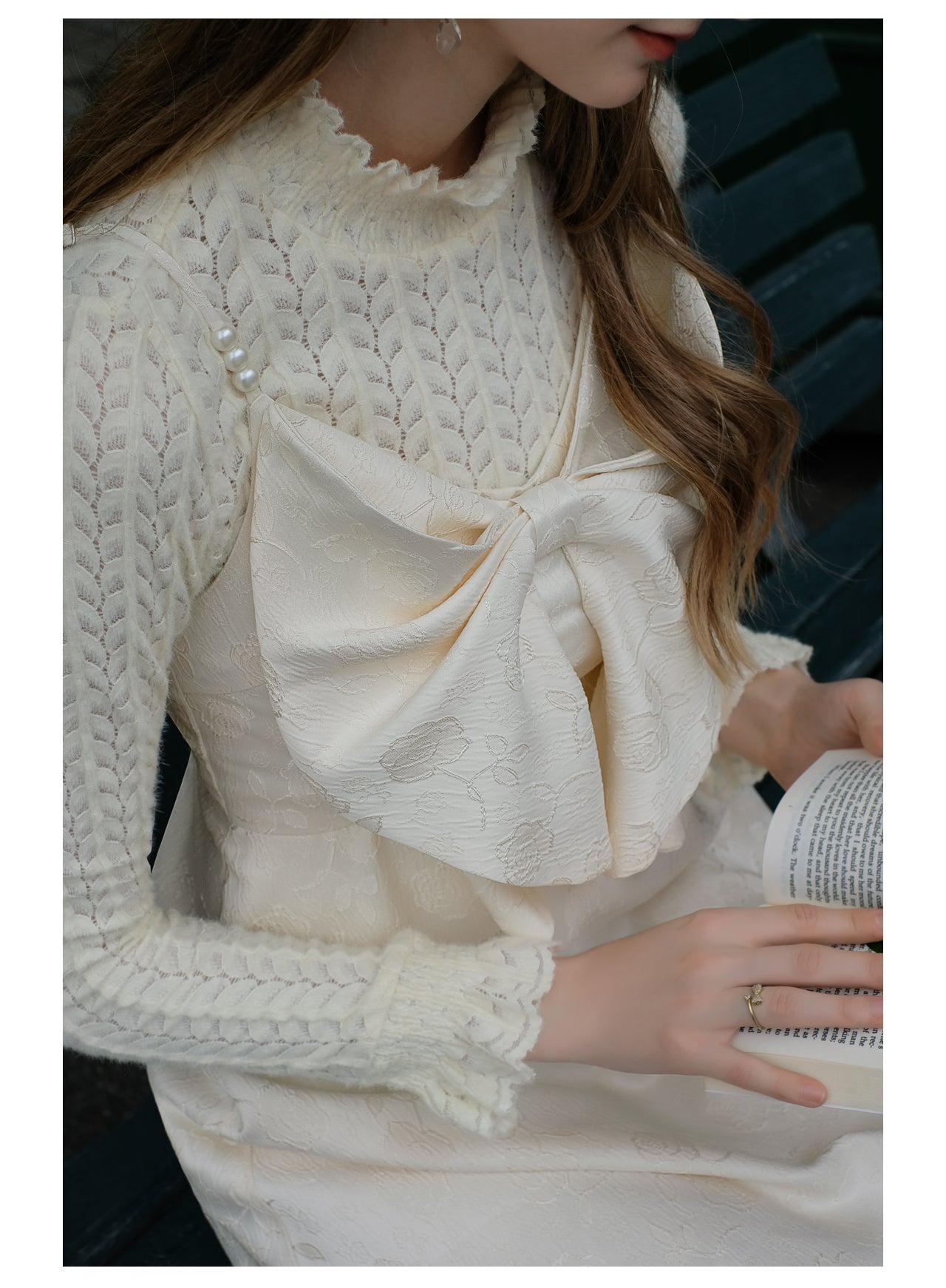 Fairycore Lace Top + Jacquard Bow Dress– The Cottagecore