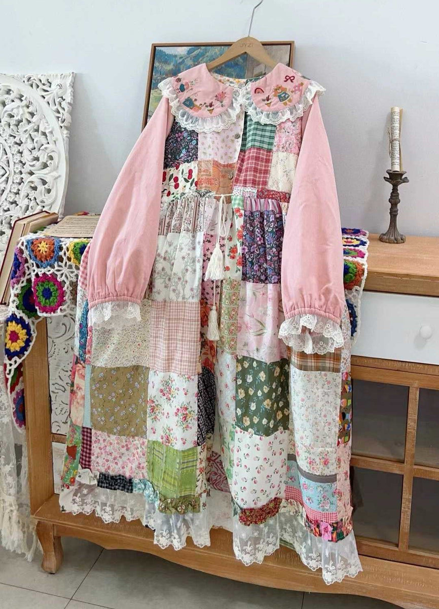 Fleece Lined Patchwork Dress– The Cottagecore