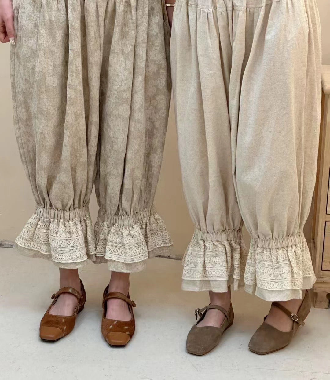 Linen Flared Lace Hem Bloomers– The Cottagecore