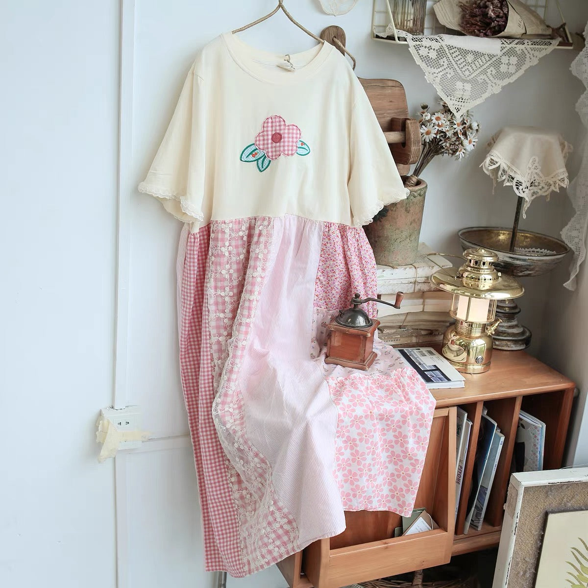 Cute Flower T Shirt Patchwork Dress– The Cottagecore
