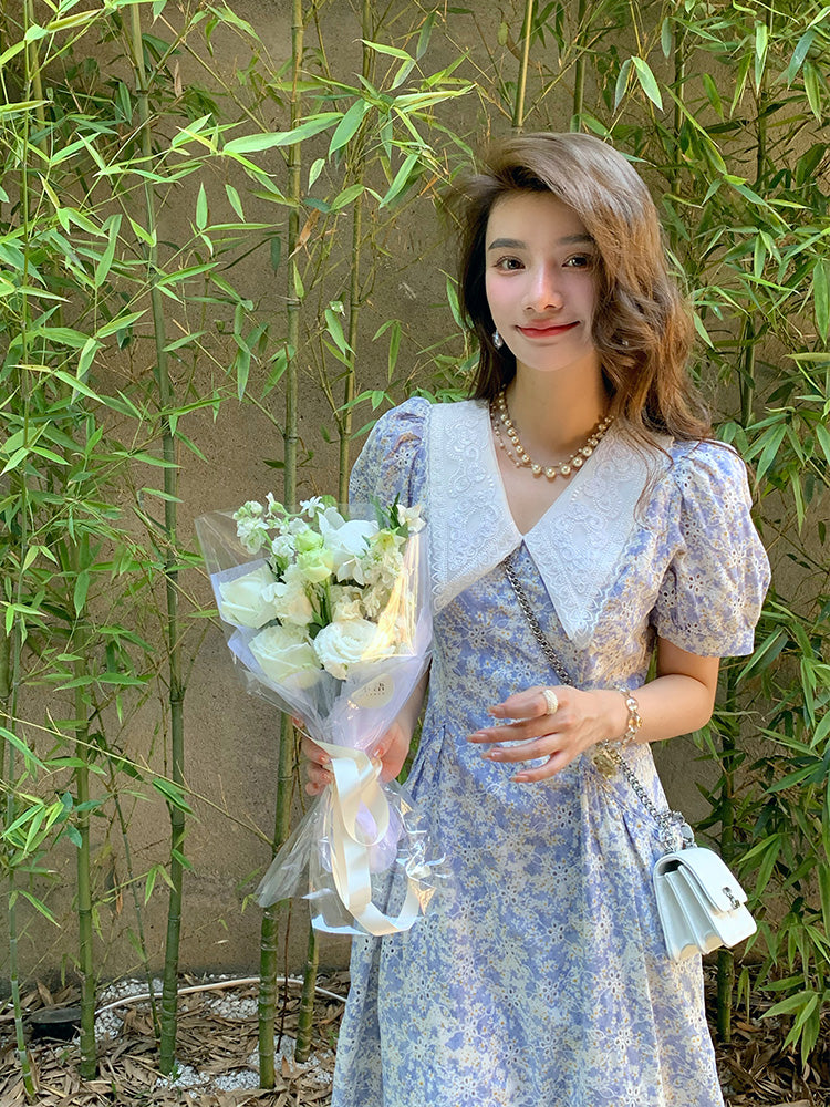 Romantic Floral Collar Neck Dress– The Cottagecore