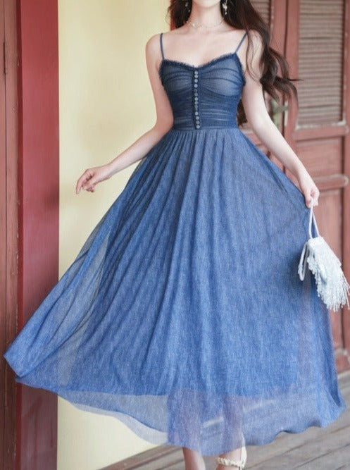 Soft Pleated Tulle Slip Dress– The Cottagecore