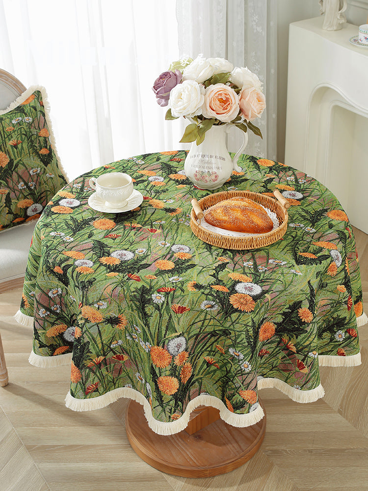Pasture Floral Tassel Round Tablecloth– The Cottagecore