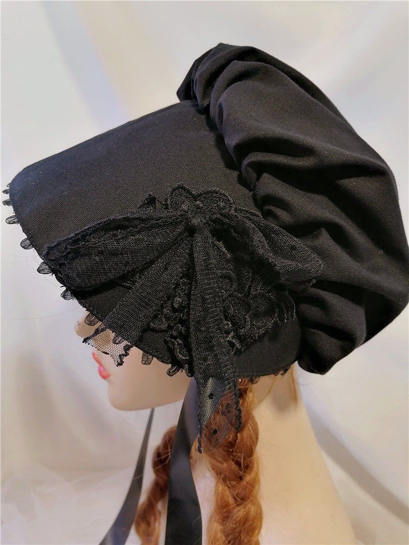Black Colonial Bonnet Hat– The Cottagecore