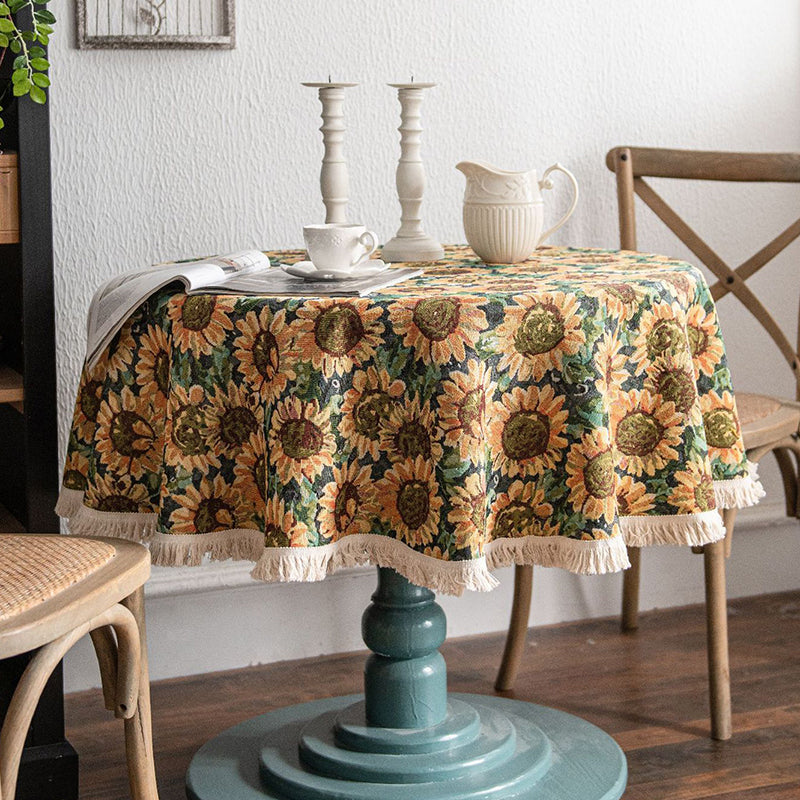 Vintage Floral Tassel Round Tablecloth– The Cottagecore