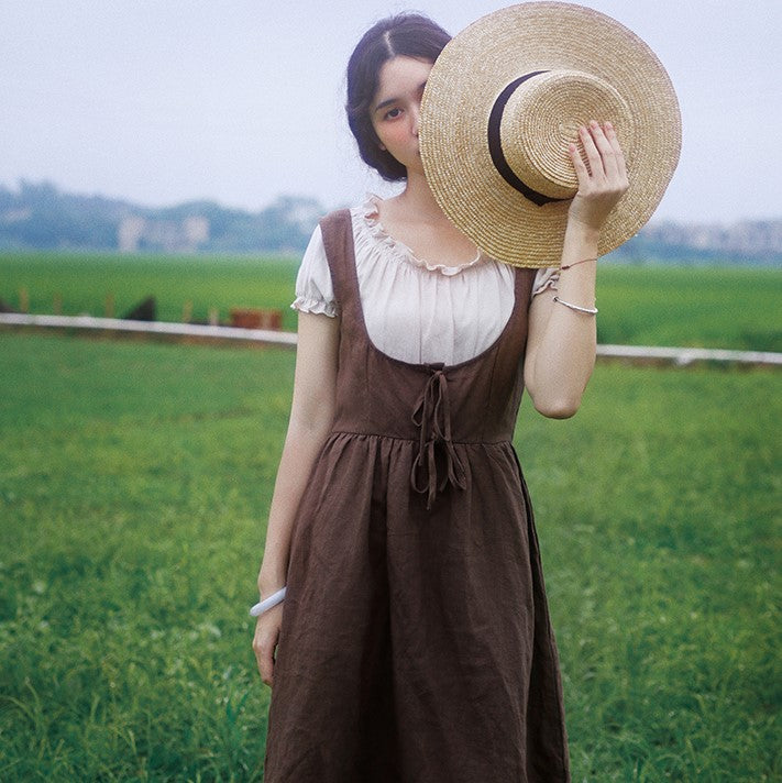 Cottage Core Farmcore Overall Dress Set– The Cottagecore