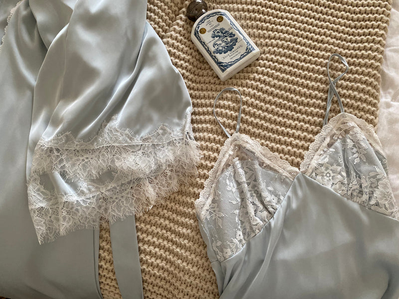 Lace 2PCS Romantic Satin Sleep Dress Set– The Cottagecore