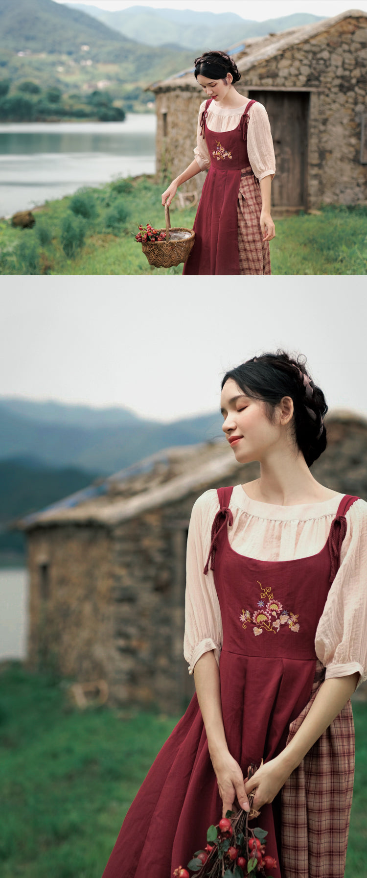 Cottagecore Embroidered Overall Dress– The Cottagecore