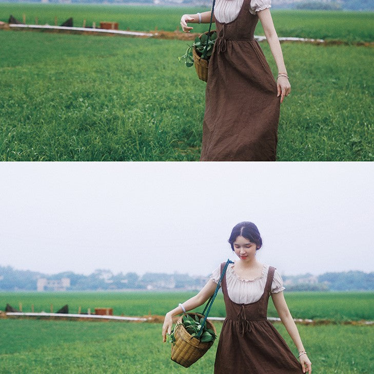 Cottage Core Farmcore Overall Dress Set– The Cottagecore