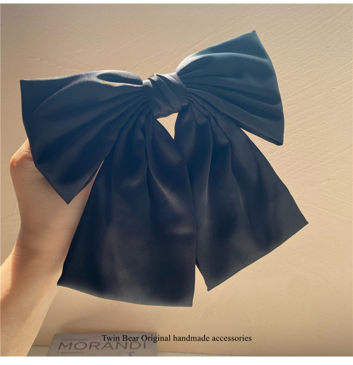 Classic Black Satin Hair Bow– The Cottagecore