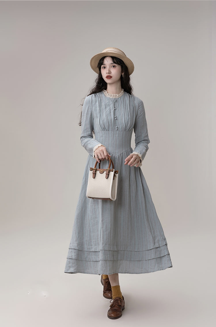 Vintage Stand Lace Collar Slim Waist Dress– The Cottagecore