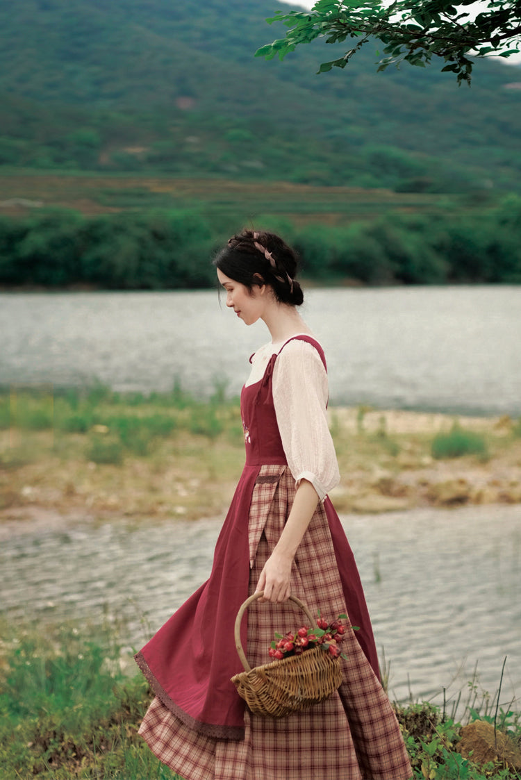 Cottagecore Embroidered Overall Dress– The Cottagecore