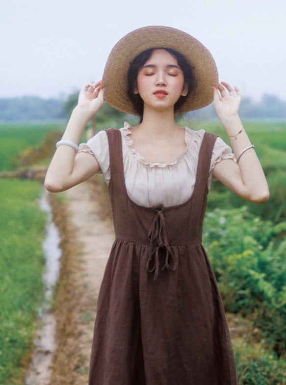 Cottage Core Farmcore Overall Dress Set– The Cottagecore