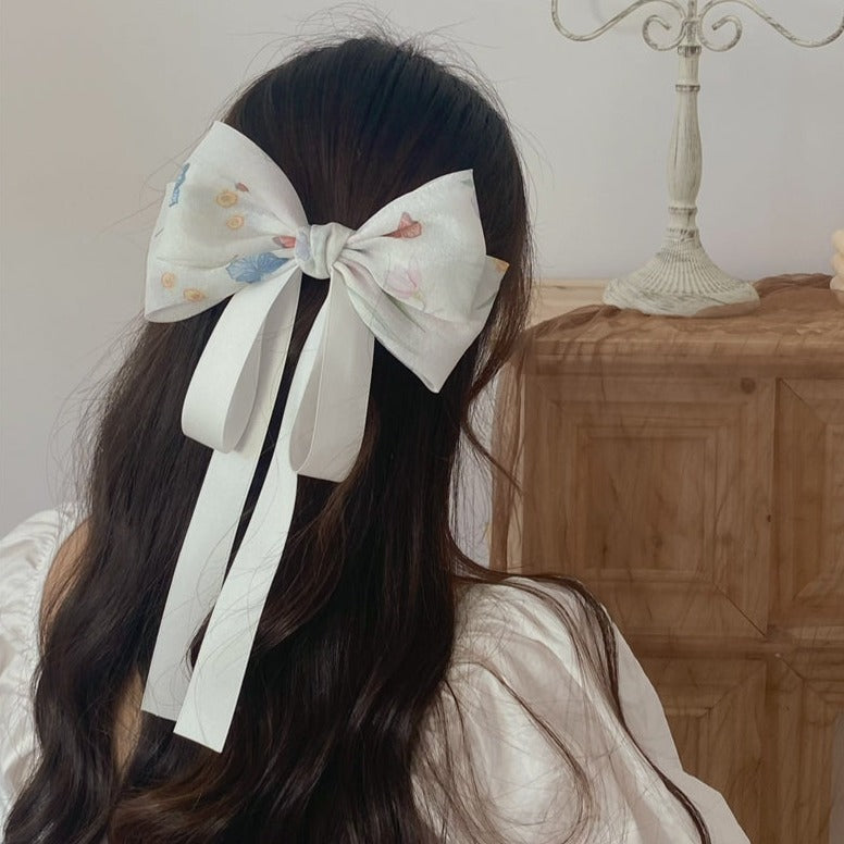 Cottagecore Floral Butterfly Print Hair Bow– The Cottagecore
