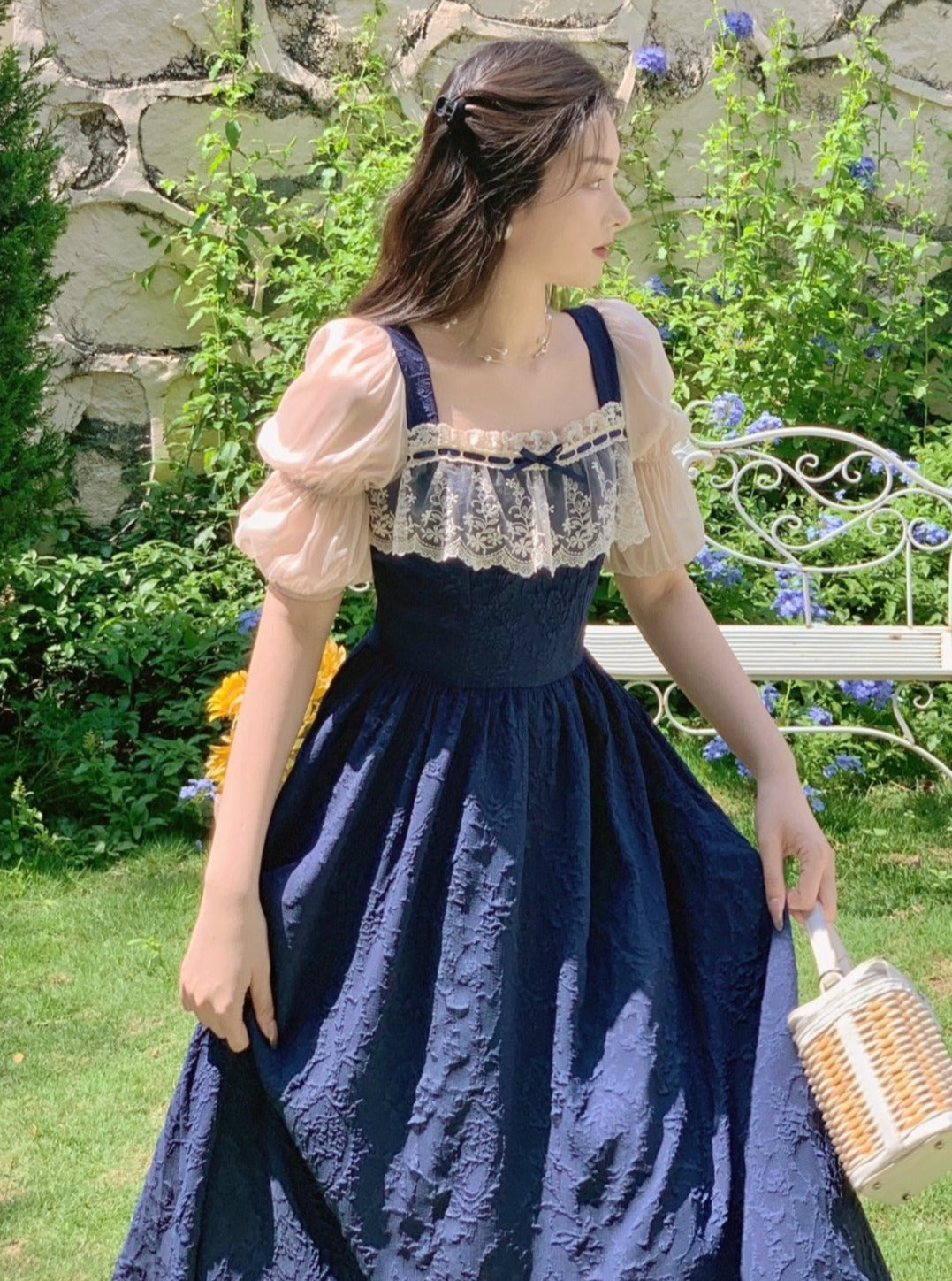 Royalcore Lace Trim Dress– The Cottagecore