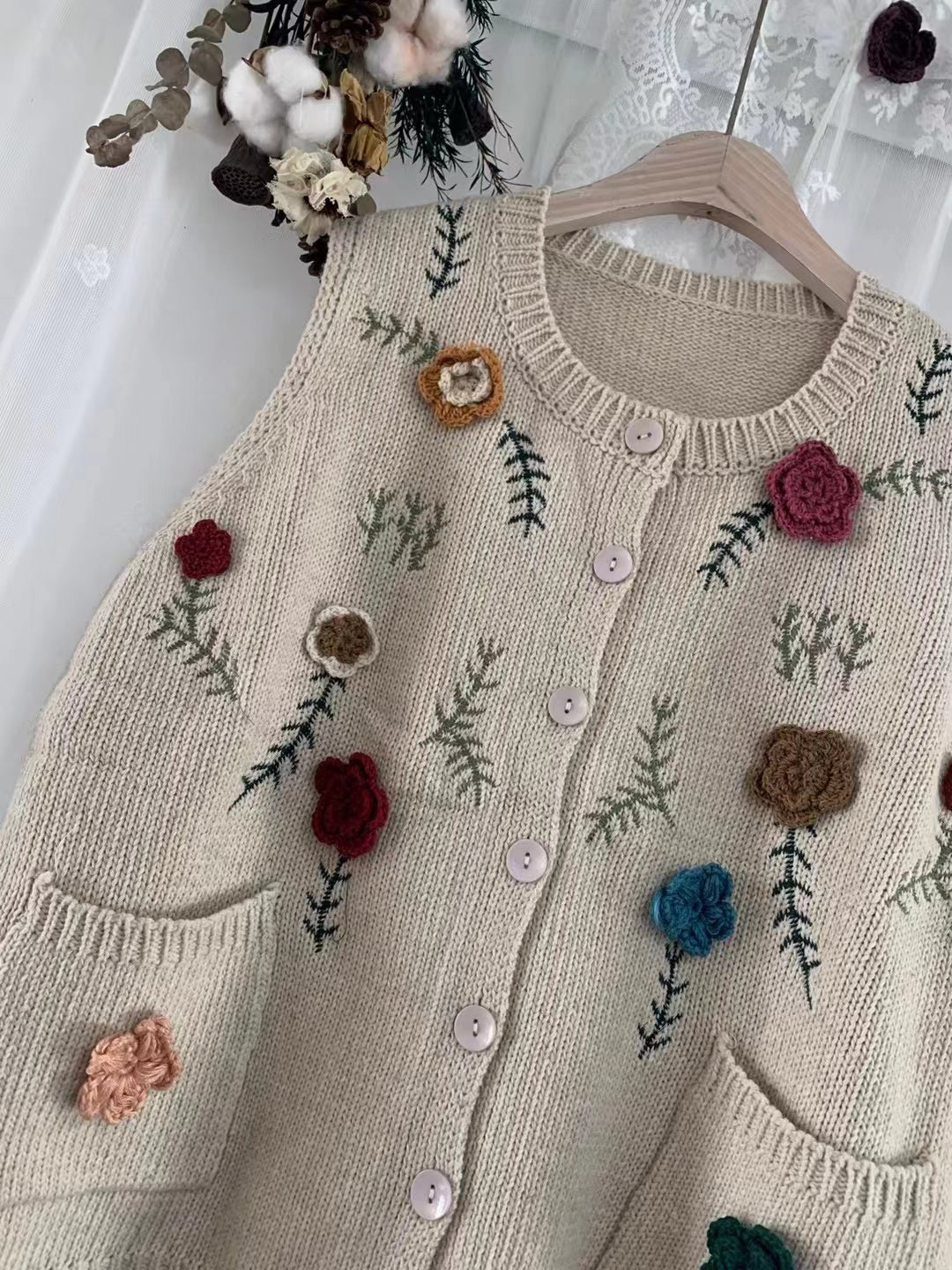 Cute Knitted Vest With Pockets– The Cottagecore