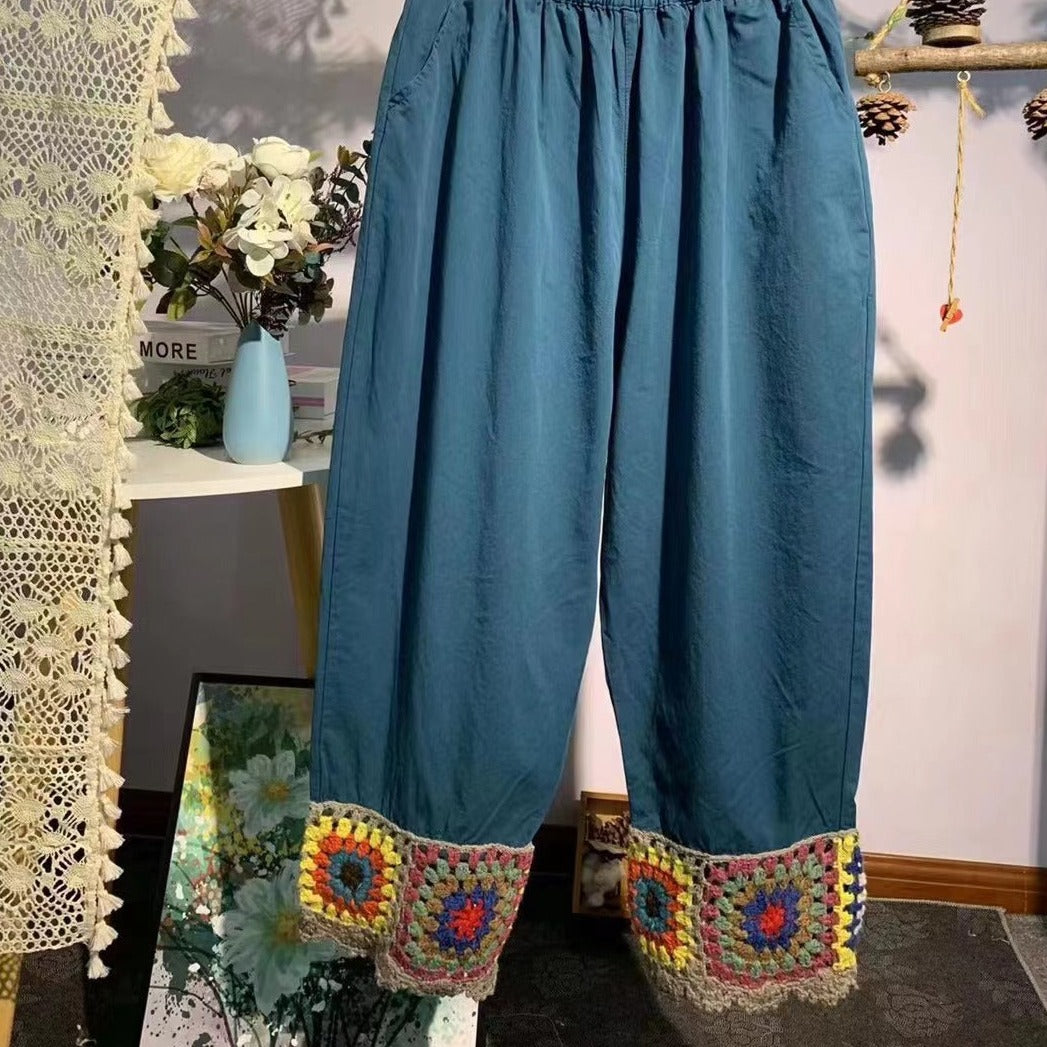 Crocheted Hem Cropped Pants– The Cottagecore