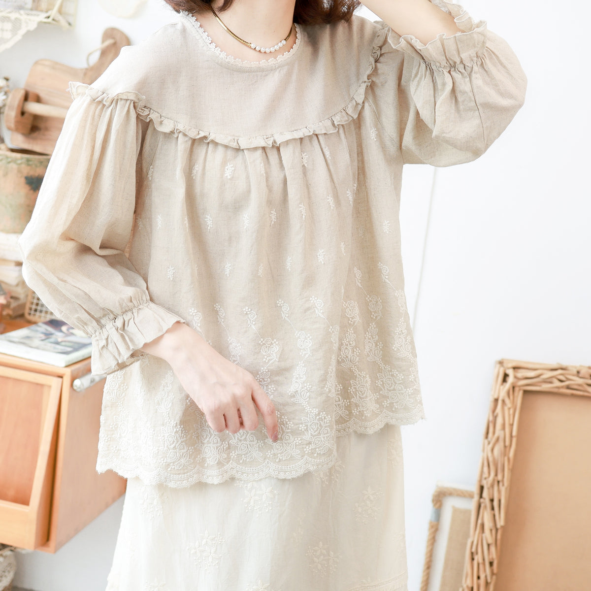 Naturecore Embroidered Linen Top– The Cottagecore
