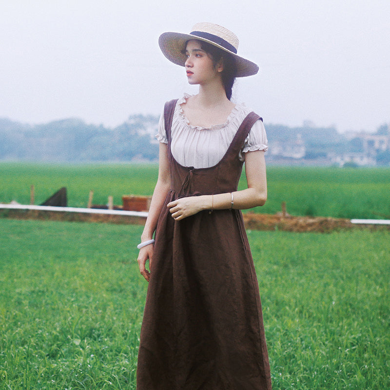 Cottage Core Farmcore Overall Dress Set– The Cottagecore