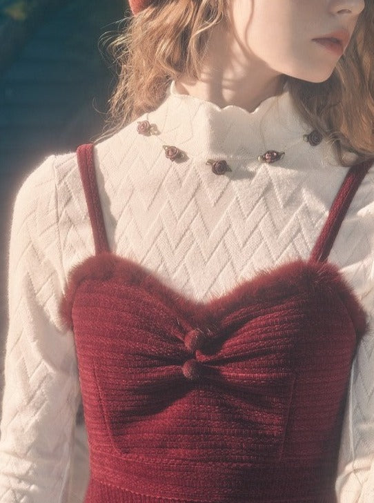 Vintage Romantic Rose Knitted Top– The Cottagecore