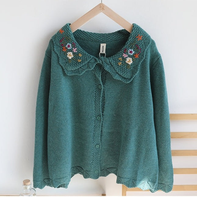 Hand Embroidered Collar Cardigans– The Cottagecore