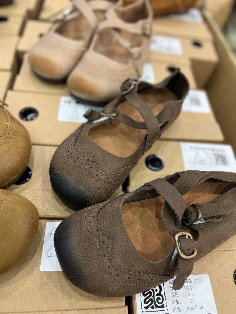 Soft Comfortable Cowhide Leather Shoes– The Cottagecore