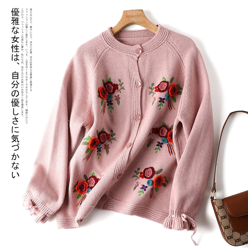 Cute 3D Floral Embroidered Cardigan– The Cottagecore