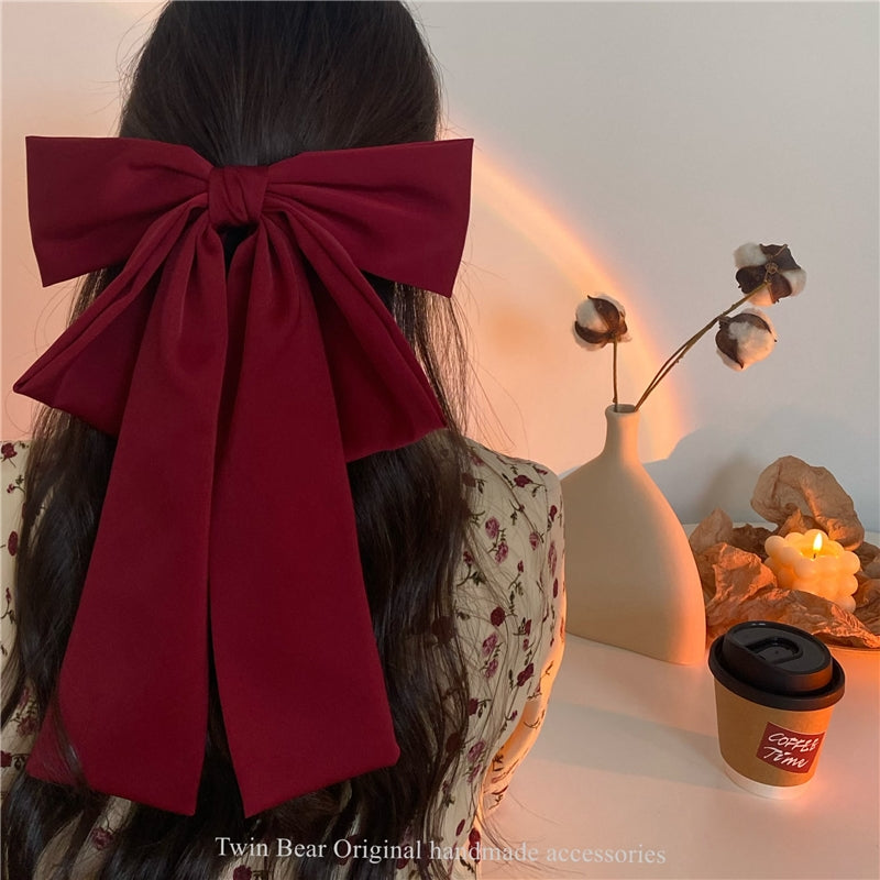 Elegant Satin Big Hair Bow– The Cottagecore