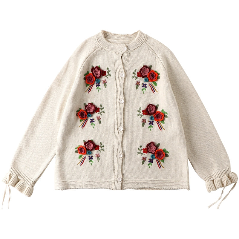 Cute 3D Floral Embroidered Cardigan– The Cottagecore