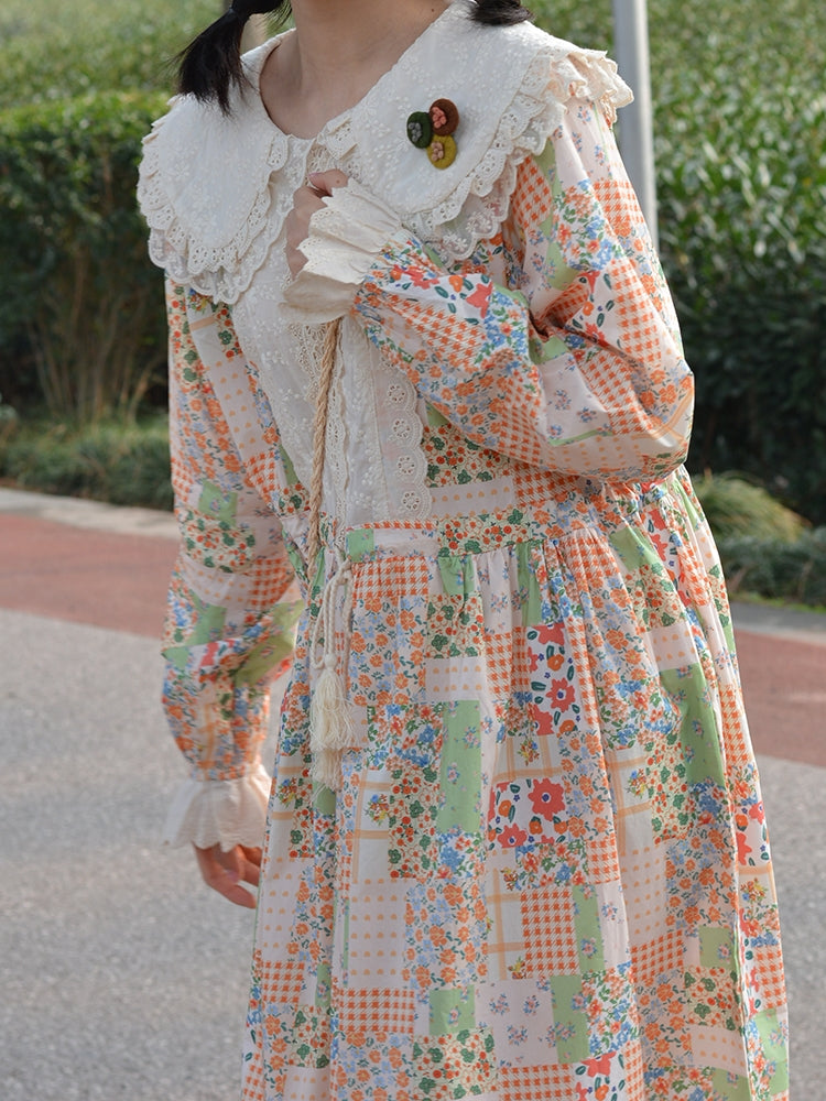 Prairie Style Patchwork Print Dress– The Cottagecore