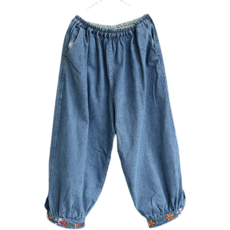Embroidered Hem Jeans Bloomers– The Cottagecore