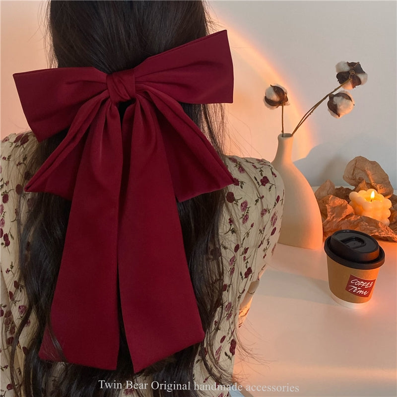 Elegant Satin Big Hair Bow– The Cottagecore