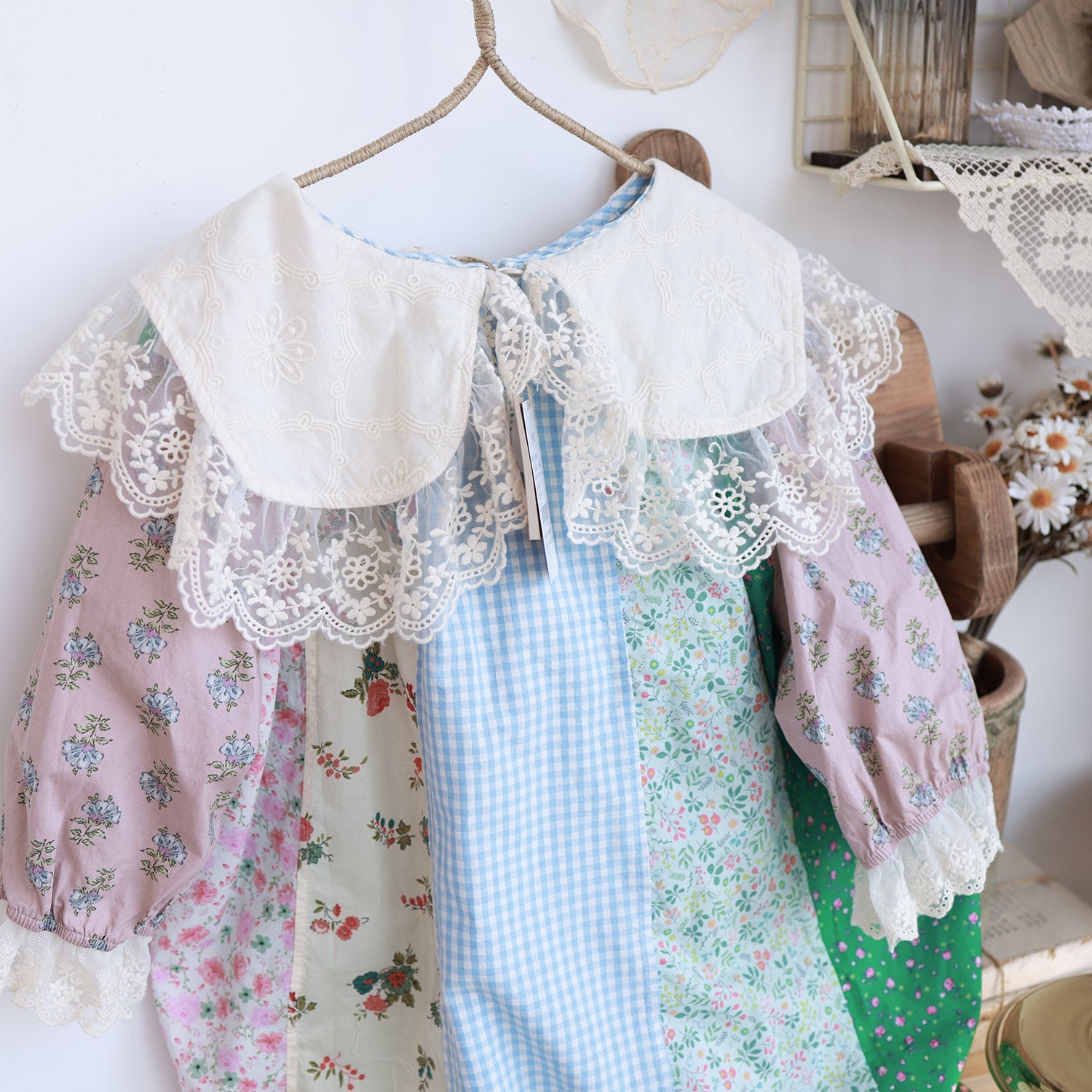 Prairie Floral Embroidered Patchwork Shirt– The Cottagecore