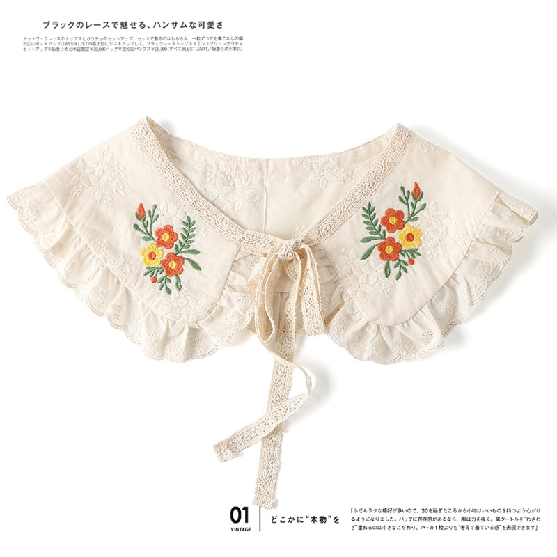 Farmcore Floral Embroidered Dress With Removable Collar– The Cottagecore