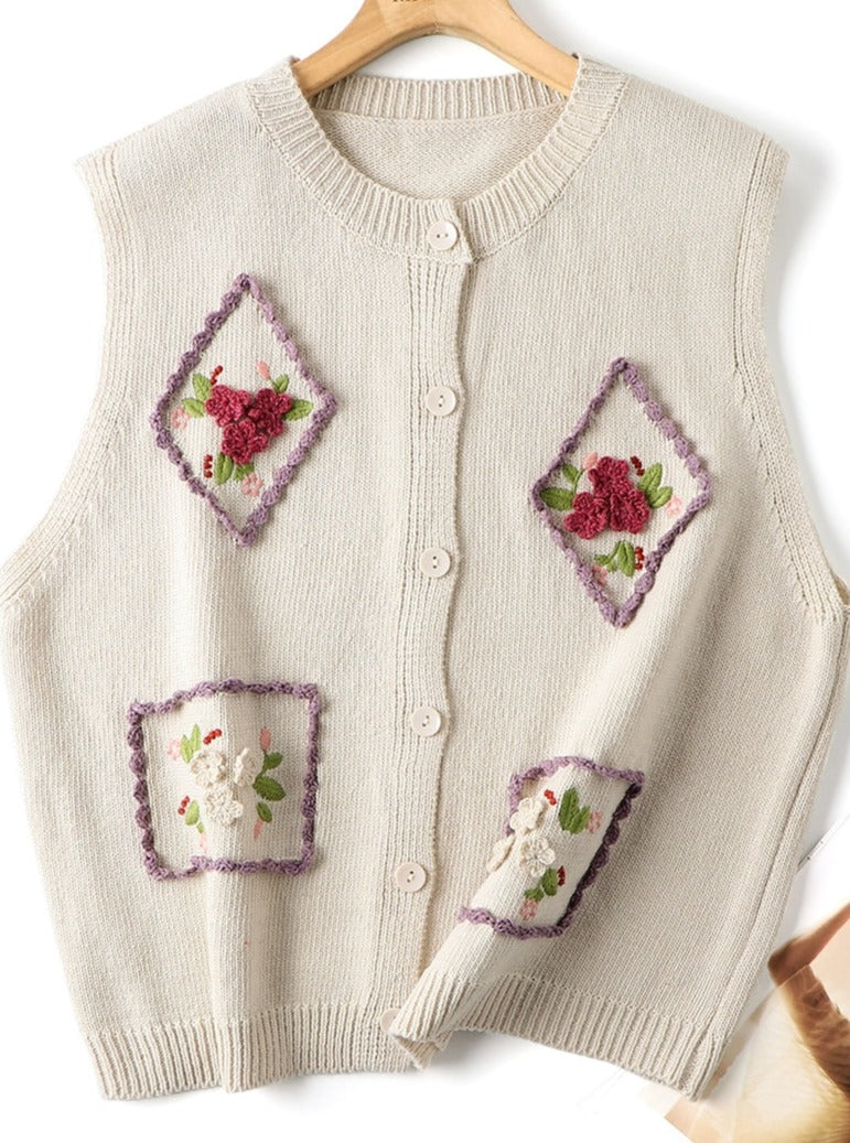 Naturecore Floral Embroidered Waistcoat– The Cottagecore