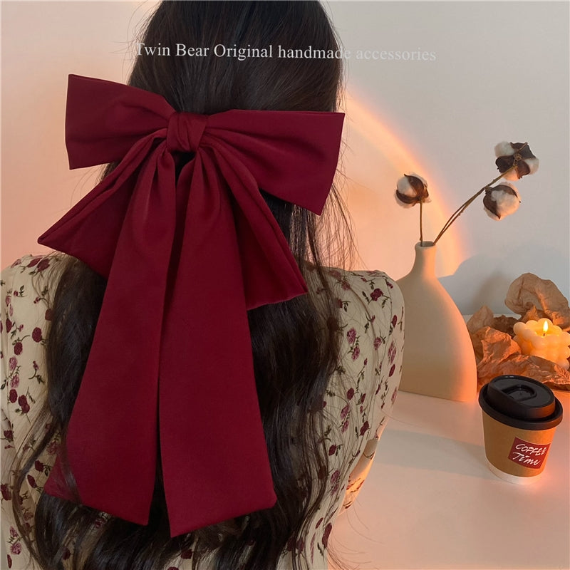 Elegant Satin Big Hair Bow– The Cottagecore