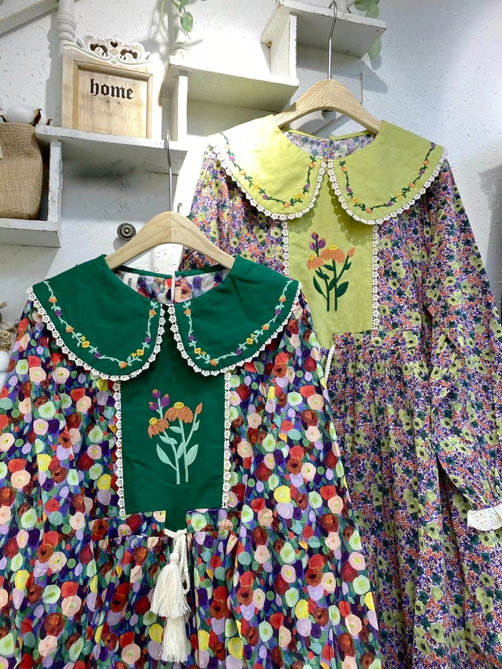 Farmcore Embroidered Dress With Drawstring– The Cottagecore