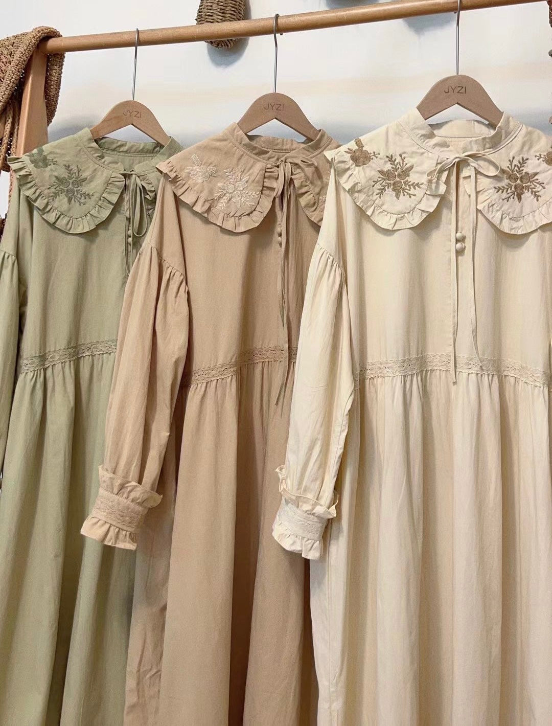 Quality Embroidered Collar Cotton Dress– The Cottagecore