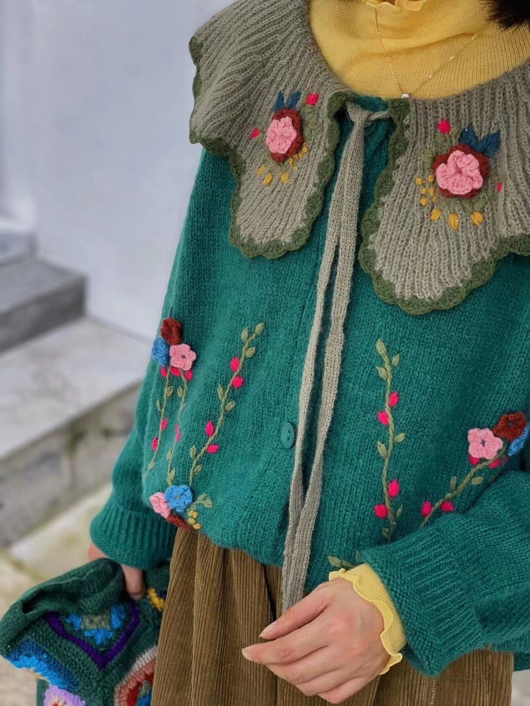 Forestcore Hand Embroidered Wool Sweater– The Cottagecore