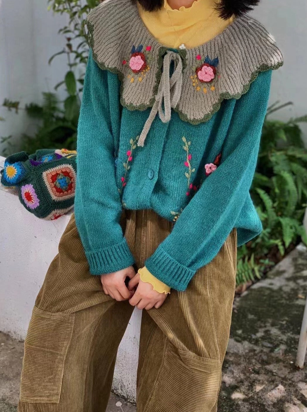 Forestcore Hand Embroidered Wool Sweater– The Cottagecore