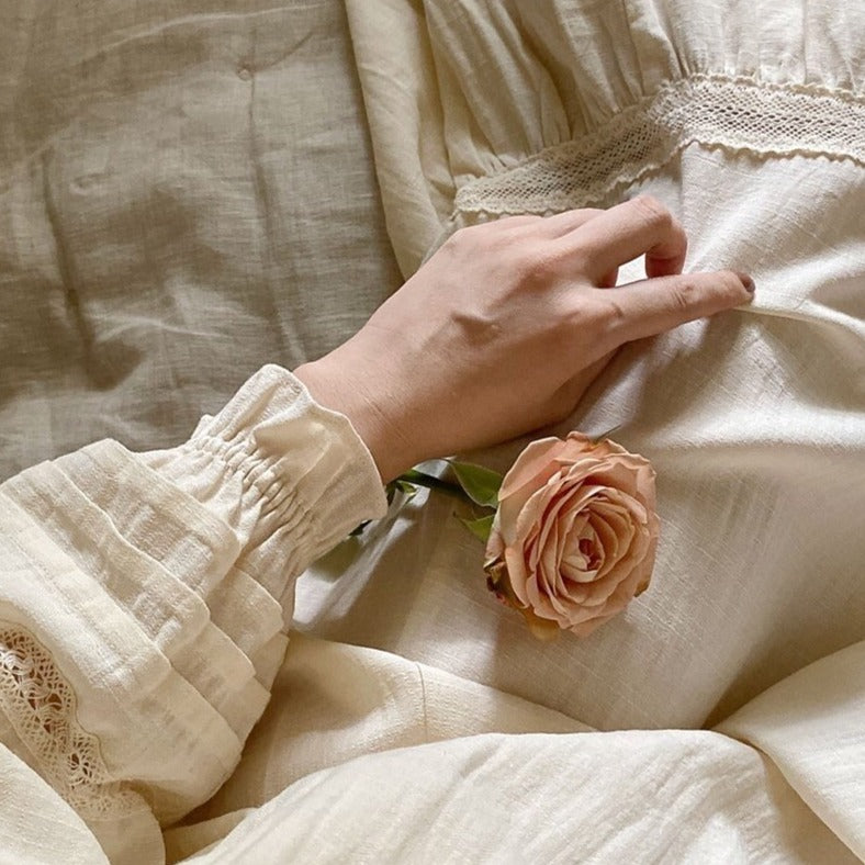 Retro Style Royal Cotton Sleep Gown– The Cottagecore
