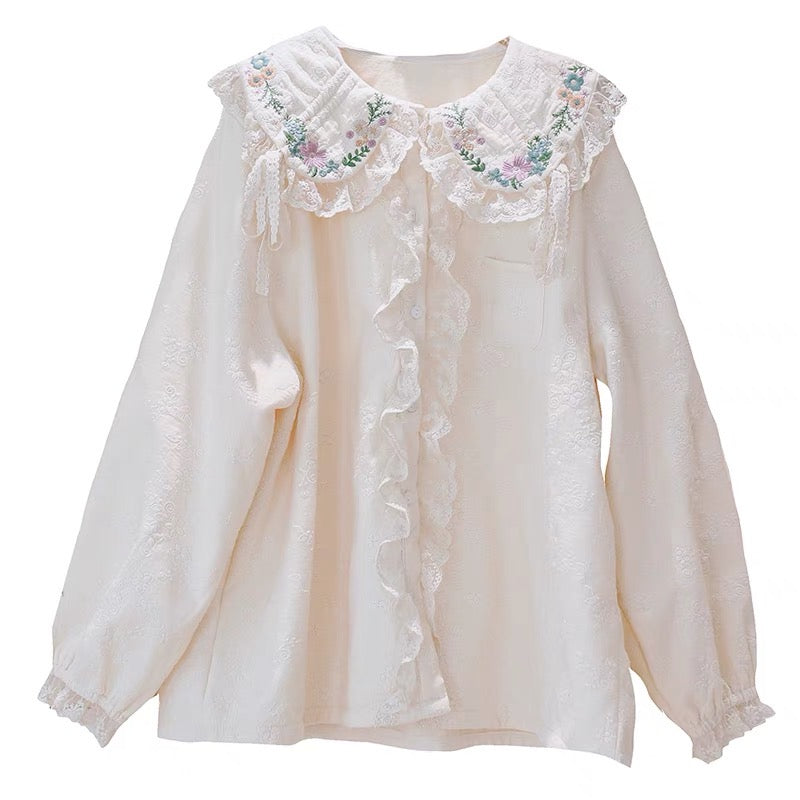 Fleece Line Lace Blouse– The Cottagecore