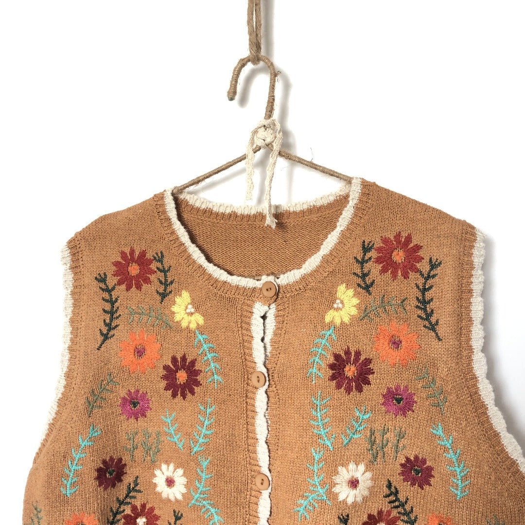 Forestcore Embroidered Knitted Vest– The Cottagecore