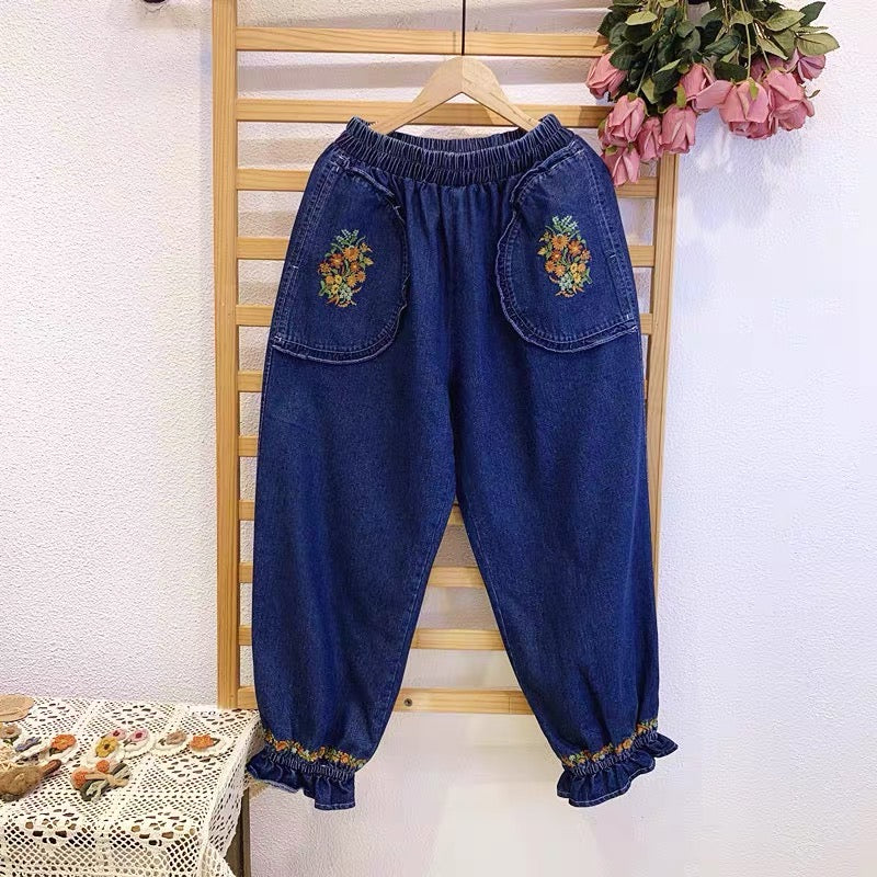 Quality Embroidered Denim Bloomers– The Cottagecore