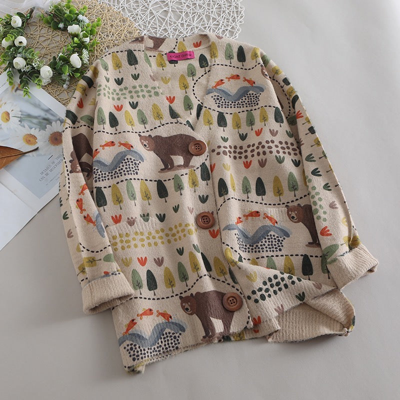 Patchwork Print Fluffy Cardigan– The Cottagecore