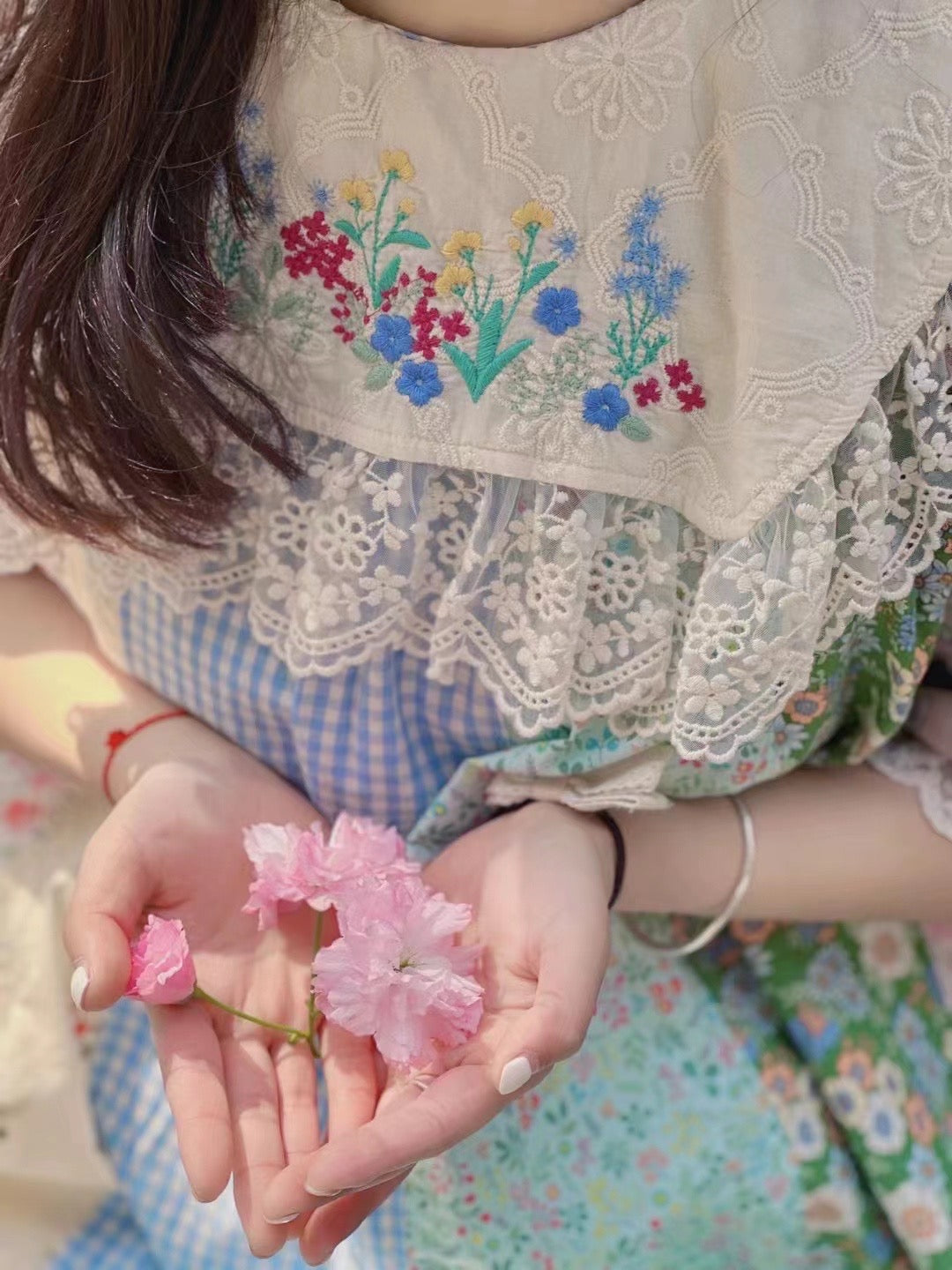 Naturecore Embroidered Patchwork Dress– The Cottagecore