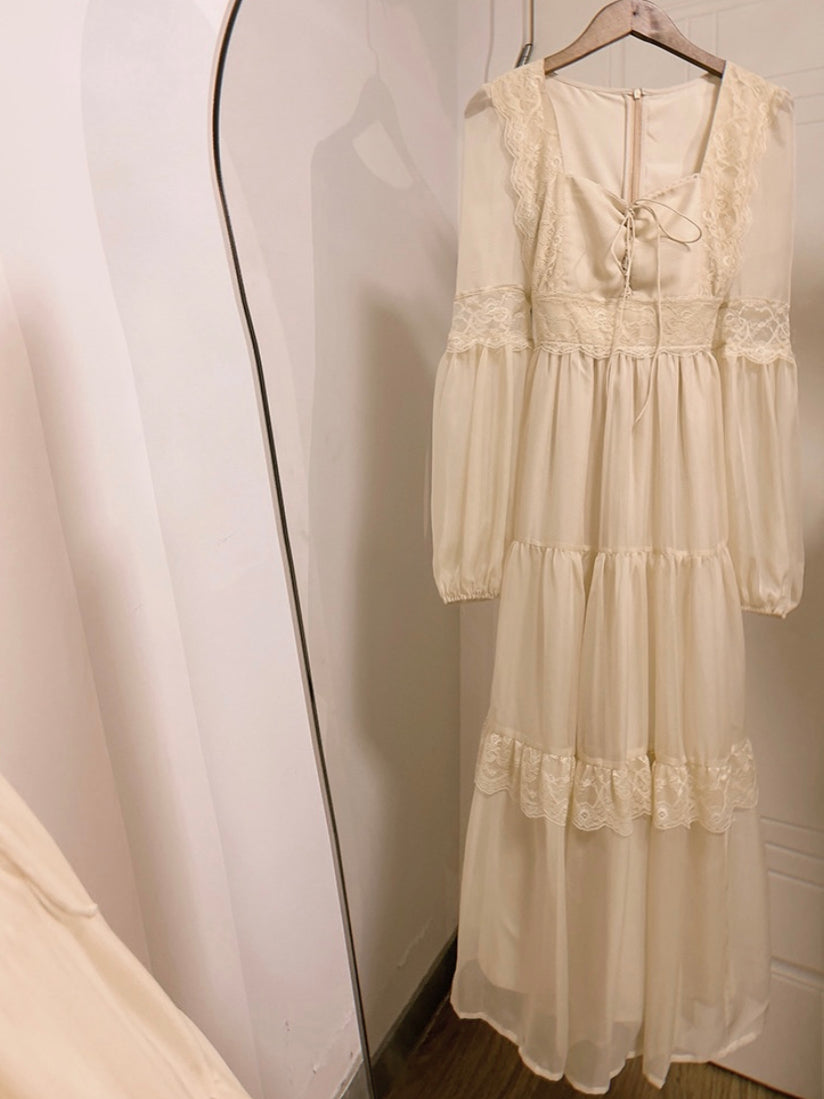 Royalcore Bishop Sleeves Slim Waist Dress– The Cottagecore