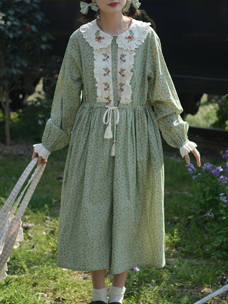 Spring Vibe 100% Cotton Floral Dress– The Cottagecore