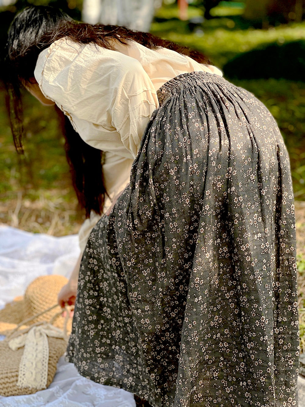 Cotton Farmcore Floral Print Skirt– The Cottagecore